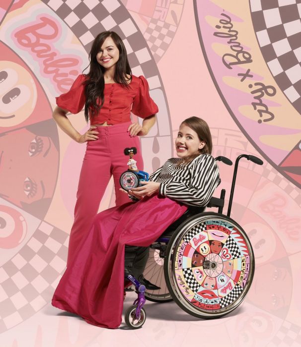 Company joins forces with Barbie to create colourful wheelchair wheel ...